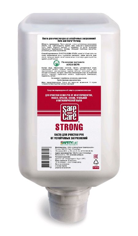 Паста Safe and Care Strong для очистки рук от устойчивых загрязнений ...