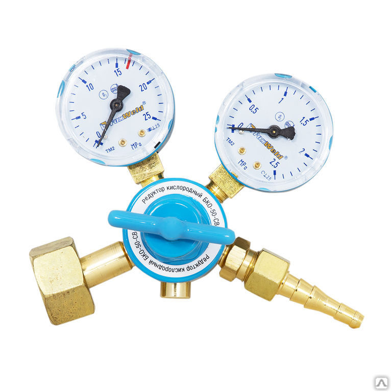 Редукторы газовые FoxWeld Редуктор БКО-50-СВ-АЛ (кислородный, 2 ...
